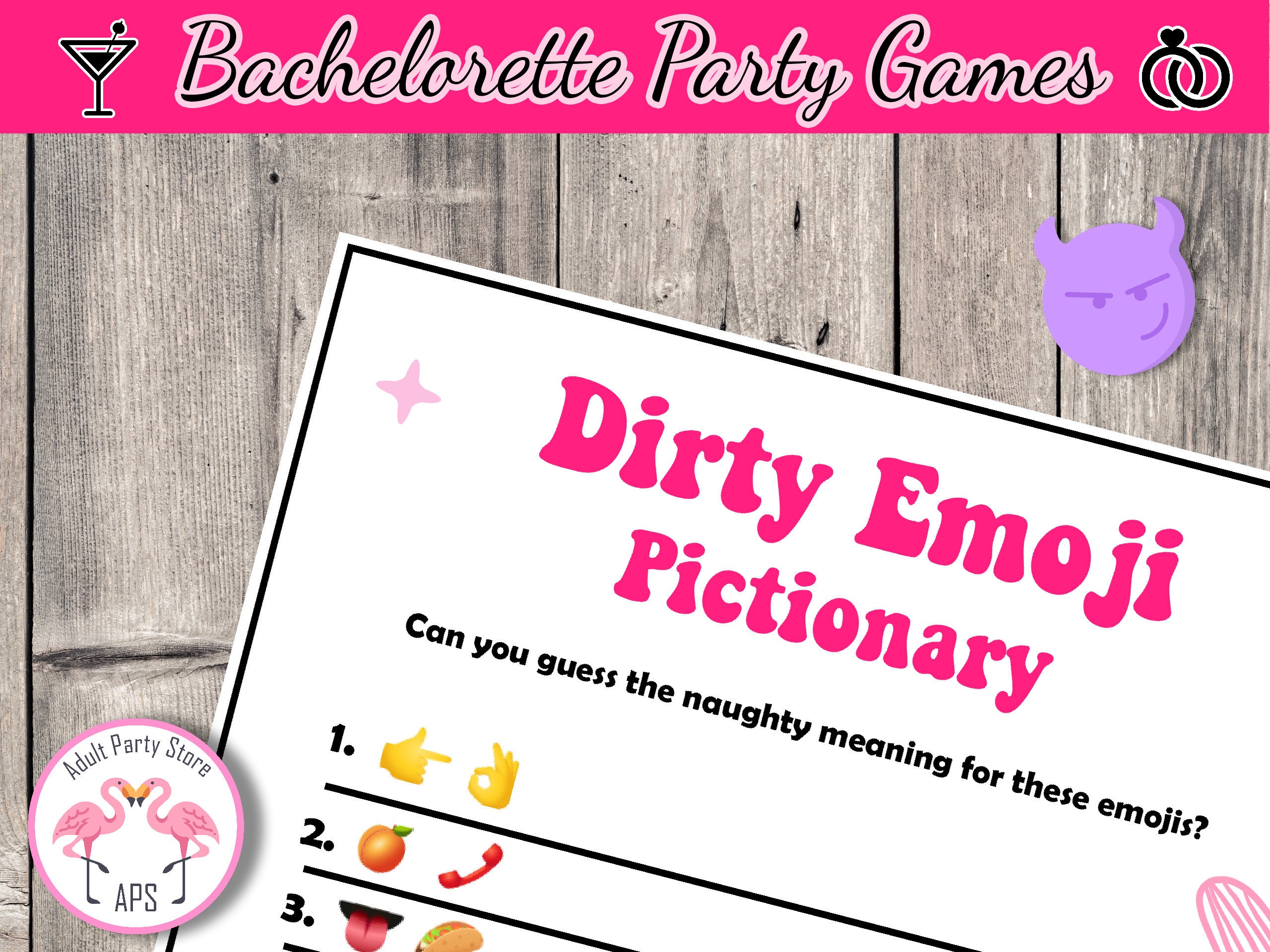 Dirty Emoji Pictionary, Emoji Pictionary, Printable Bachelorette Games ...