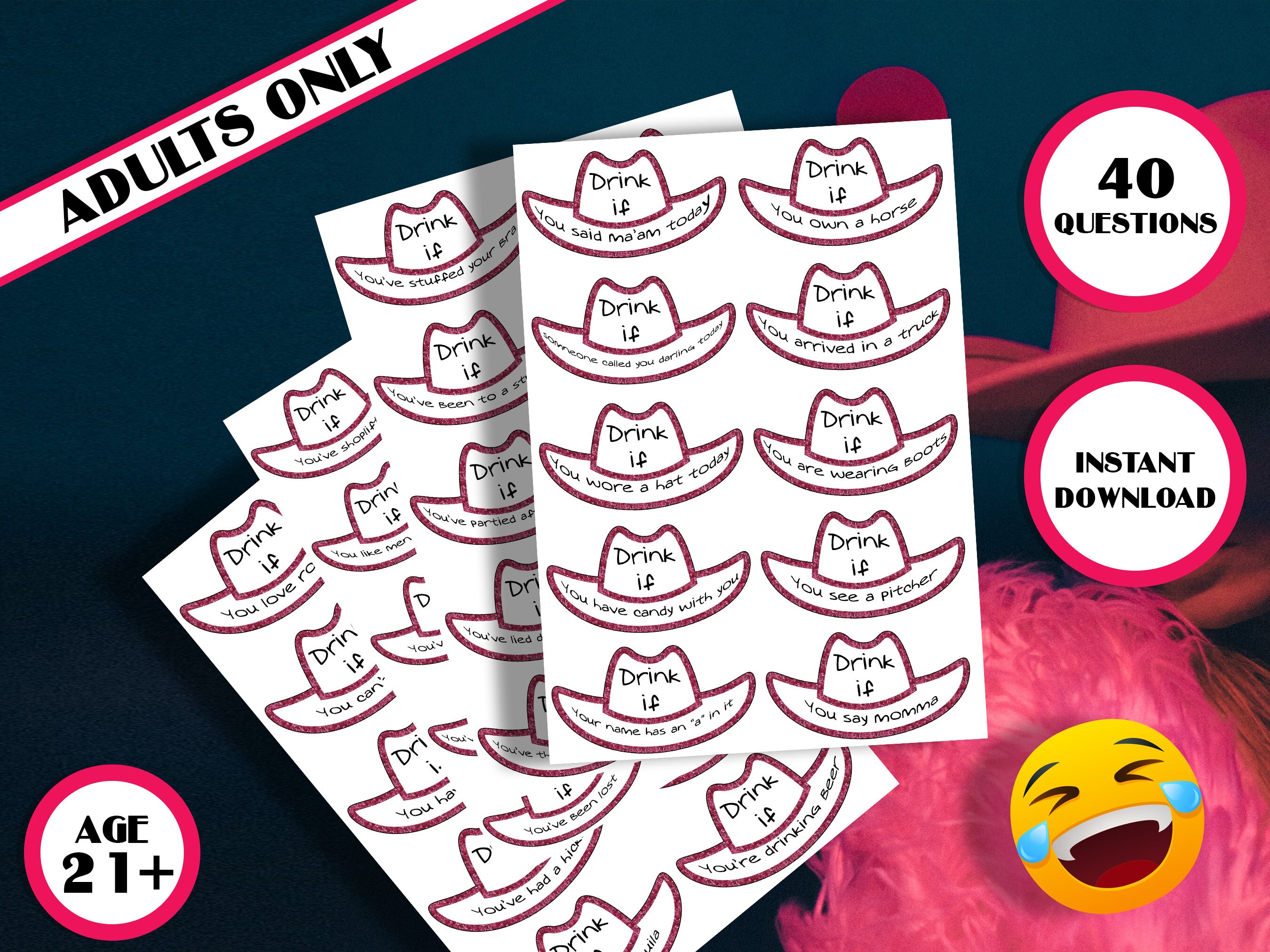 Last Rodeo Bachelorette party Hen Party Drink if cards Texas Girls ...