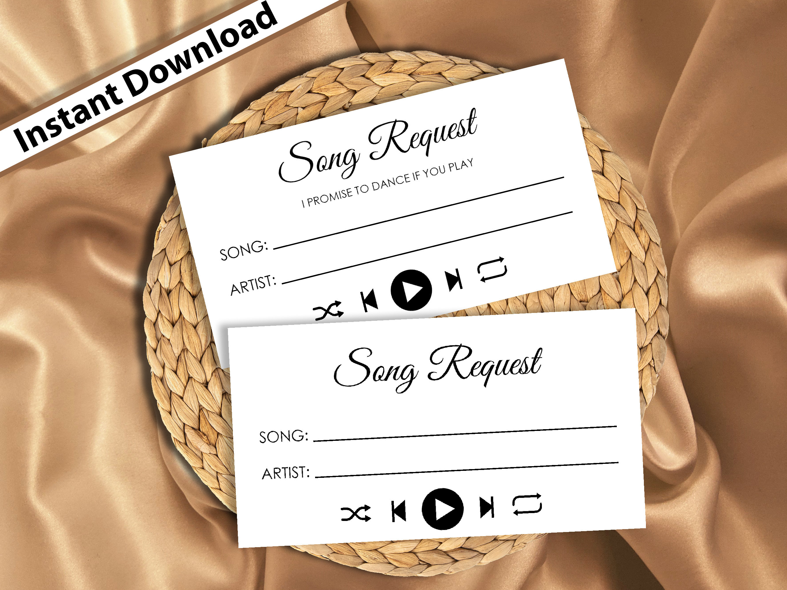 Wedding Song Request Card, I Promise to Dance Request Card, Printable ...