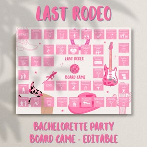 Last Rodeo Bachelorette Game Printable Board Game Bachelorette Drinking ...
