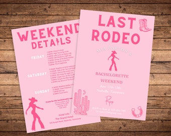 Last Rodeo Bachelorette Invite Template Nashville Bachelorette ...