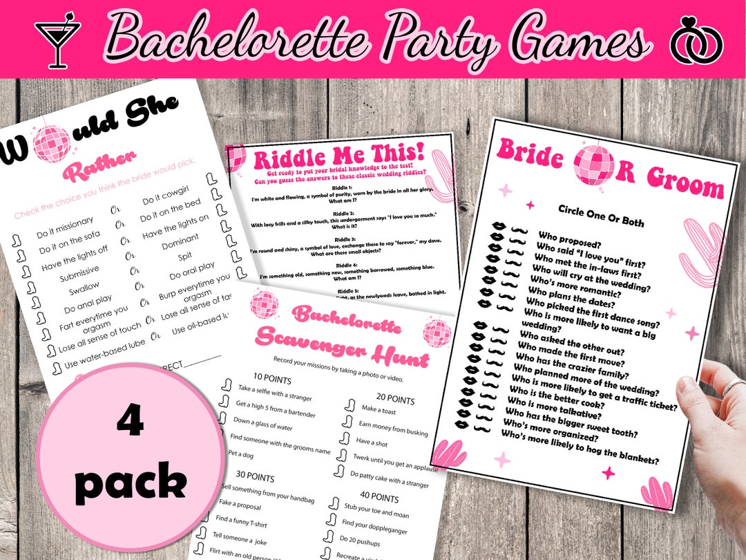 Last Rodeo, Bachelorette Party Games, Bride or Groom, Would She Rather ...