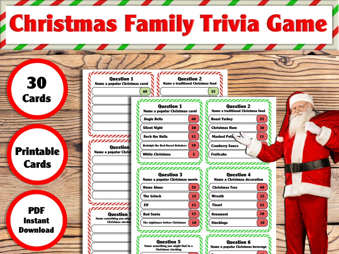 Christmas Feud Trivia Game | Printable Family Christmas Game ...