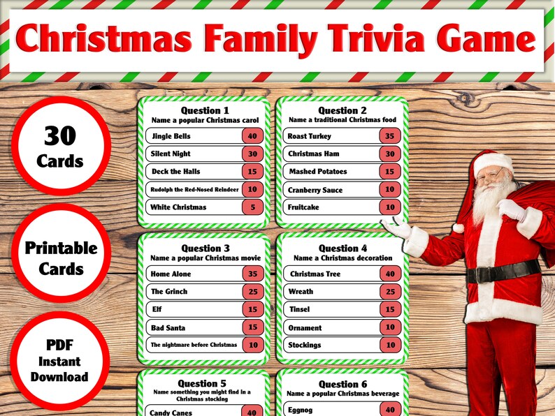 Christmas Feud Trivia Game | Printable Family Christmas Game ...