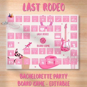Last Rodeo Bachelorette Game Printable Board Game Bachelorette Drinking ...