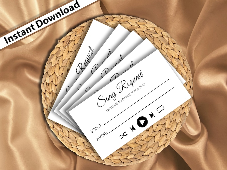 Wedding Song Request Card, I Promise to Dance Request Card, Printable ...