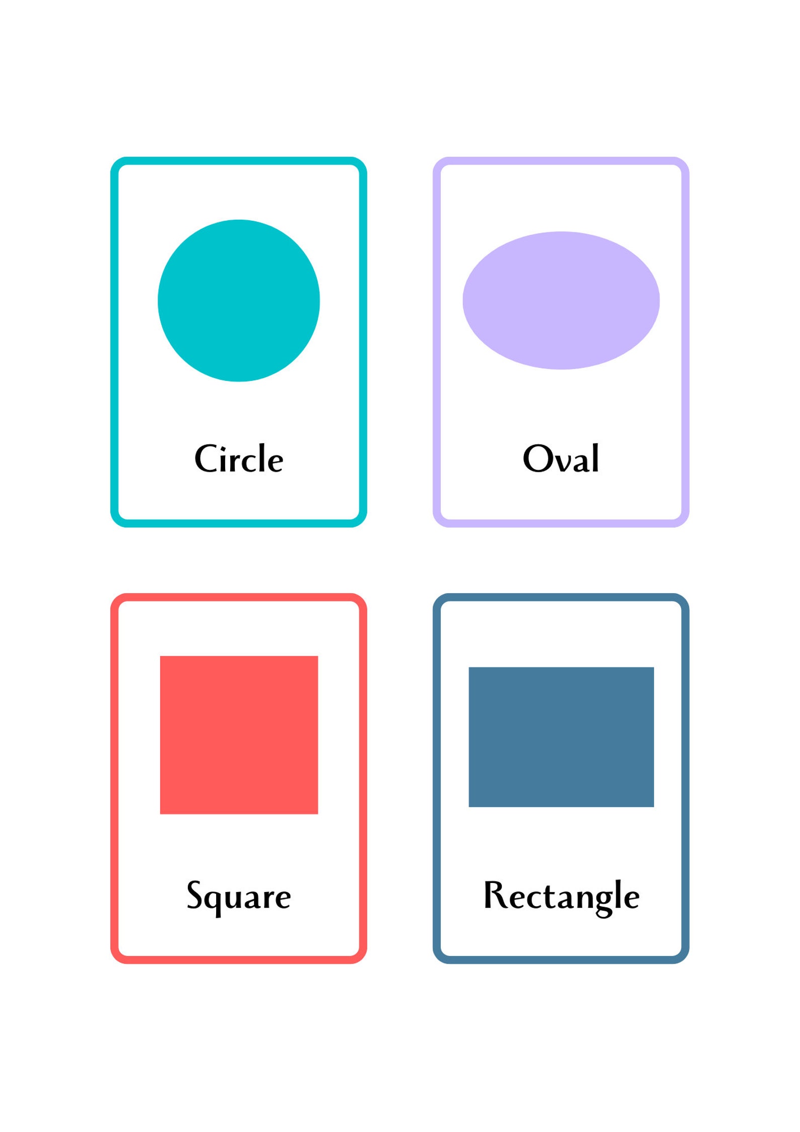 Shapes Flashcards, Digital Download, Montessori Material, Preschool ...