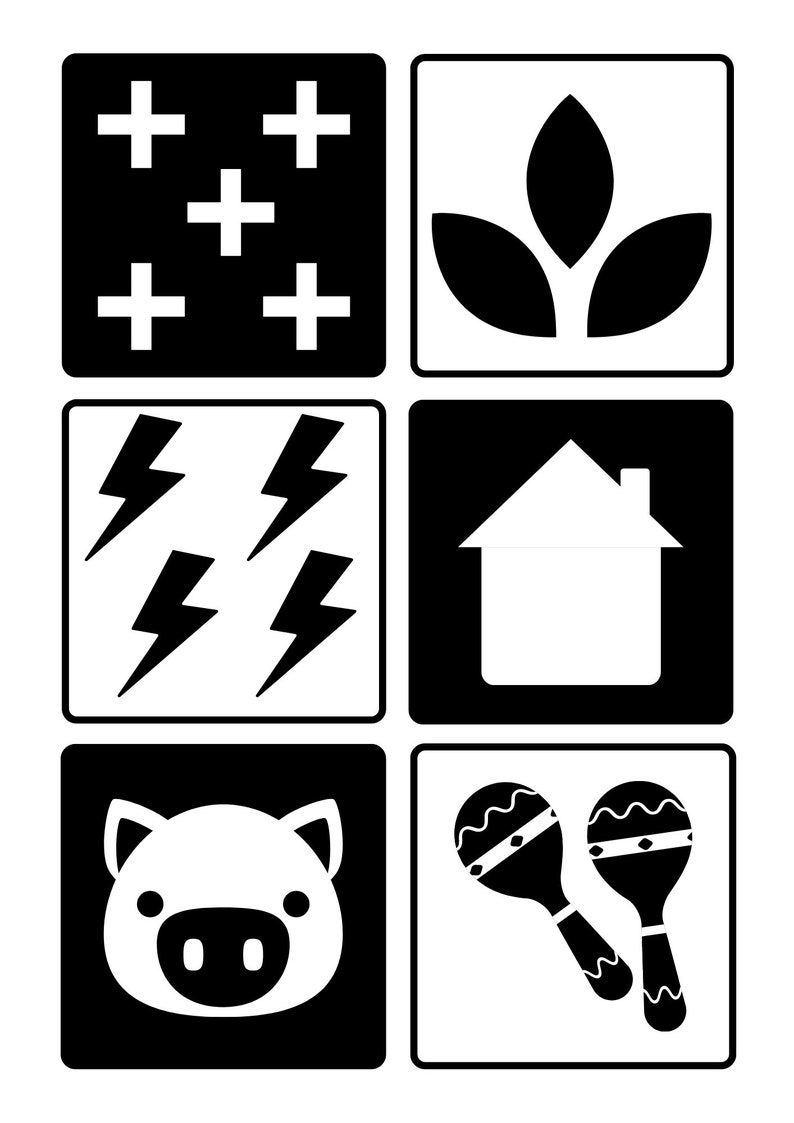 42 Printable Sensory Flashcards High-contrast Newborn Cards - Etsy