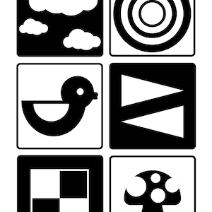 42 Printable Sensory Flashcards, High-contrast Newborn Cards, Visual ...