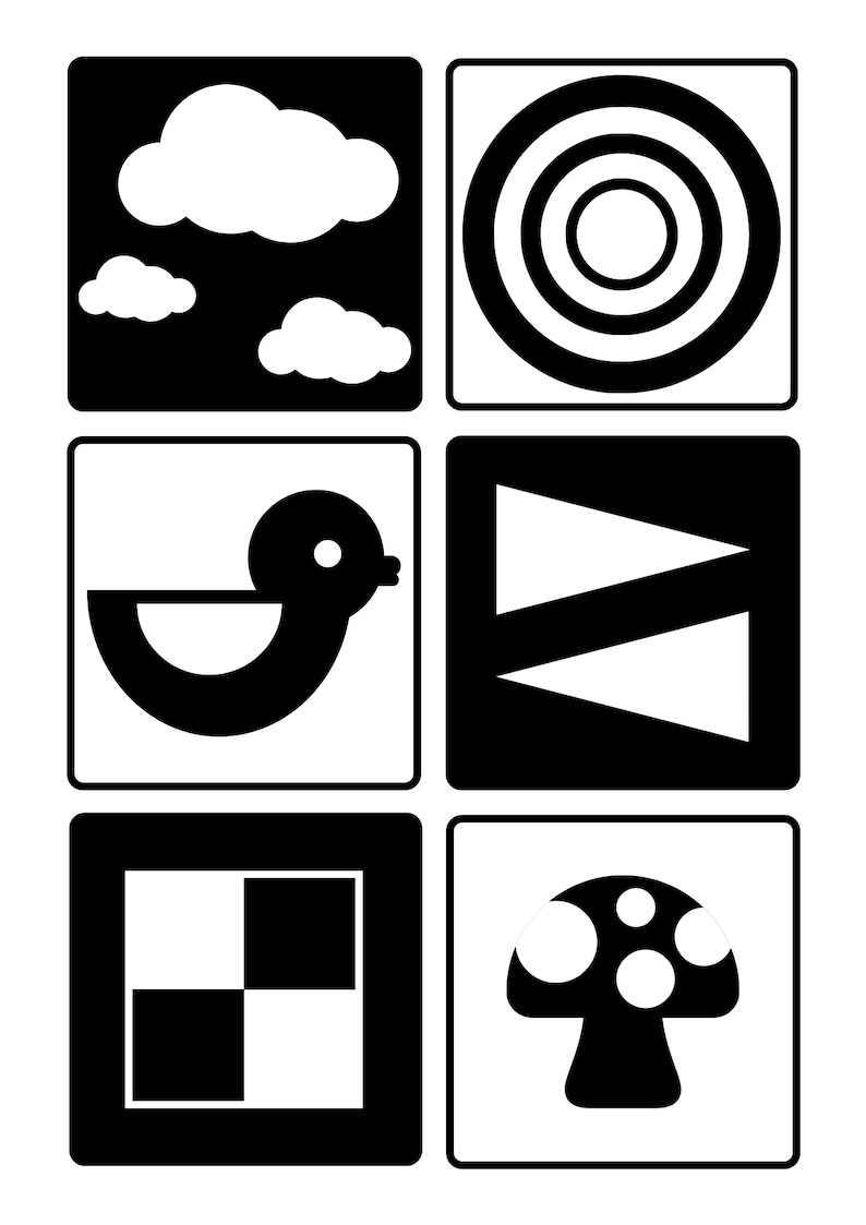 42 Printable Sensory Flashcards High-contrast Newborn Cards - Etsy