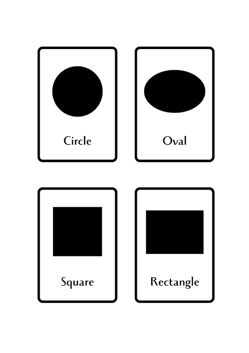 Shapes Flashcards, Digital Download, Montessori Material, Preschool ...