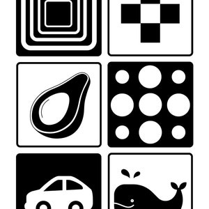 42 Printable Sensory Flashcards, High-contrast Newborn Cards, Visual ...