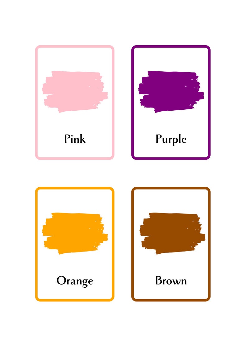 Colours Flashcards, Digital Download, Montessori Material, Preschool ...