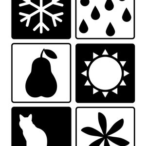 42 Printable Sensory Flashcards, High-contrast Newborn Cards, Visual ...