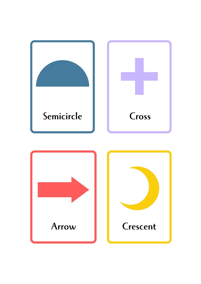 Shapes Flashcards, Digital Download, Montessori Material, Preschool ...