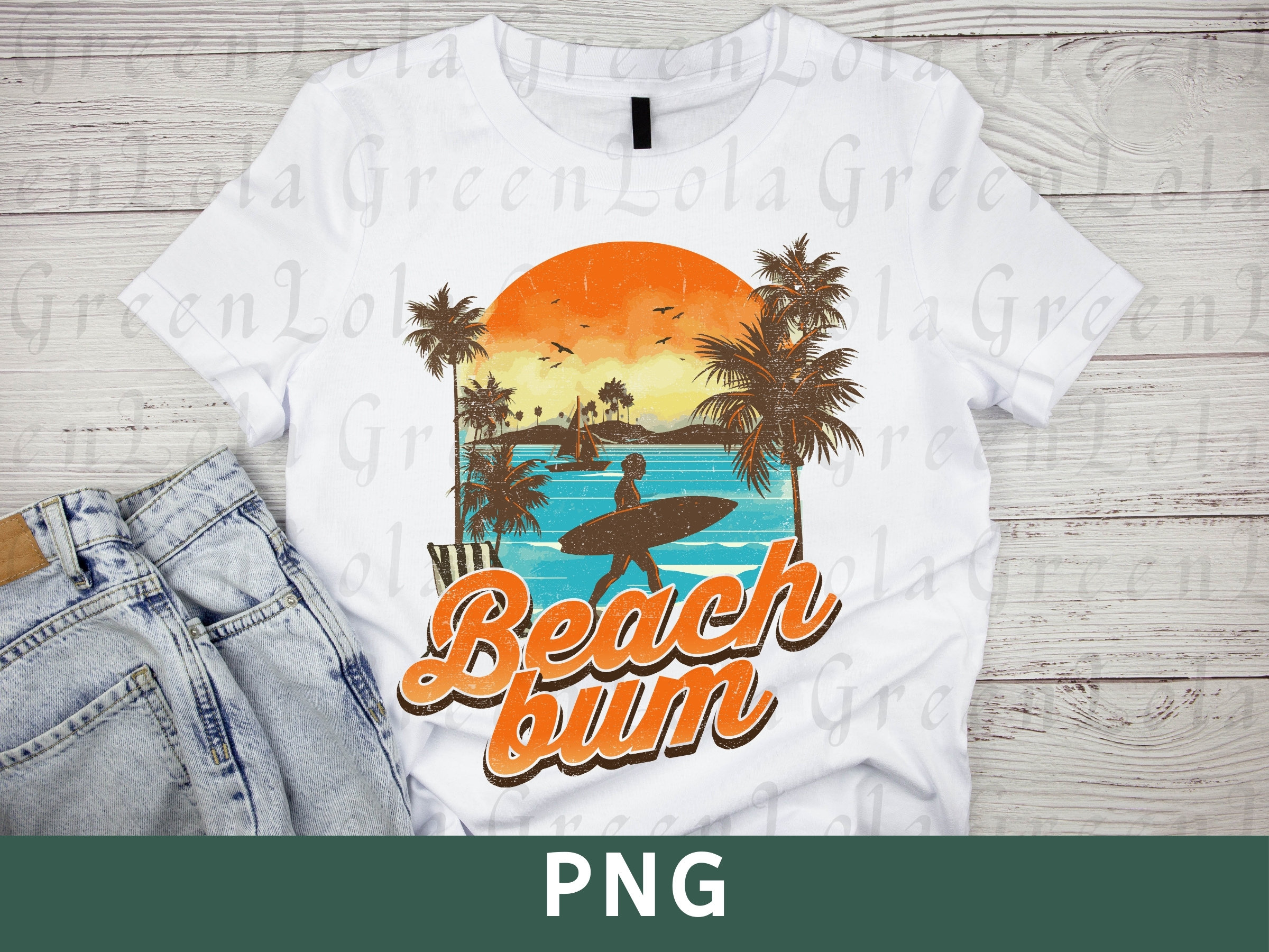 Beach Bum Png, Summer Png, Retro Summer PNG for Sublimation, Trendy ...