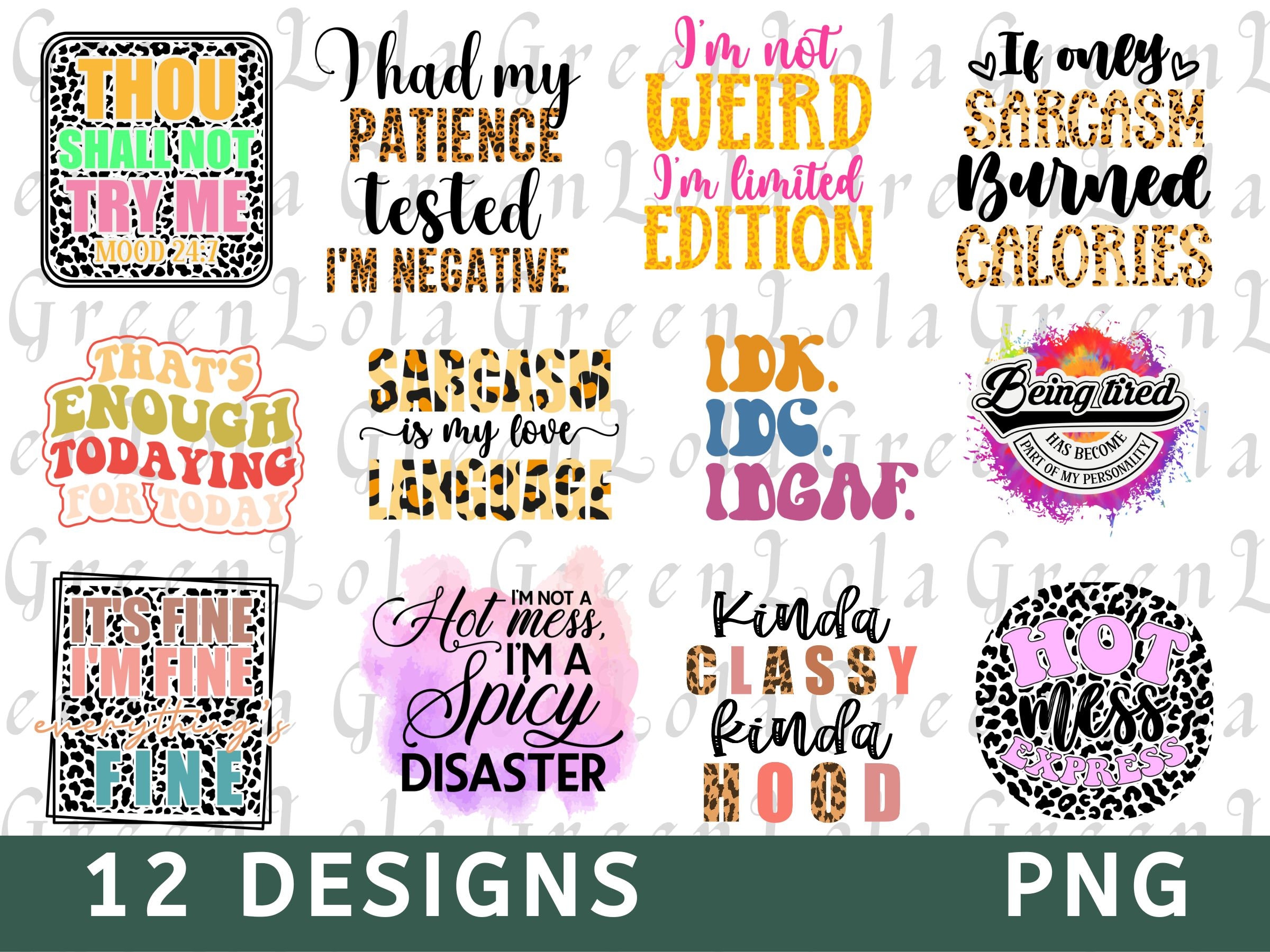 Sarcastic PNG Bundle, Funny Quotes PNG Bundle, Sarcasm PNG Sublimation ...