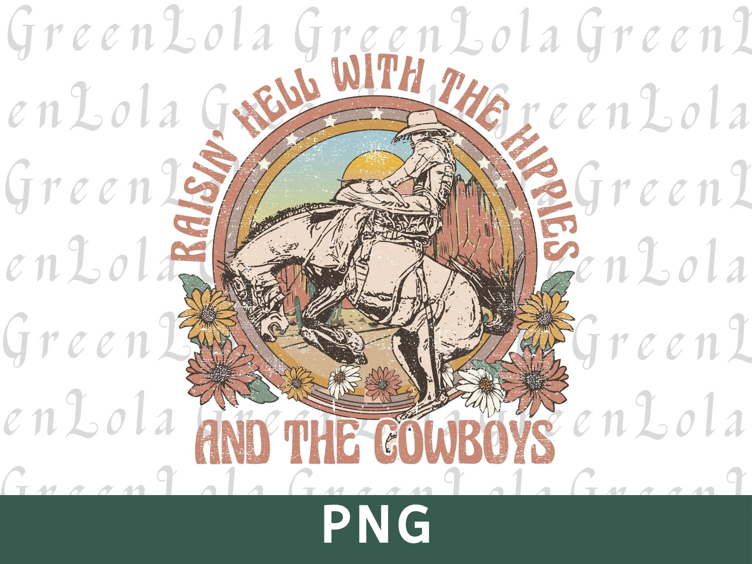 Raising Hell With the Hippies and the Cowboys Png, Country Shirt Png ...