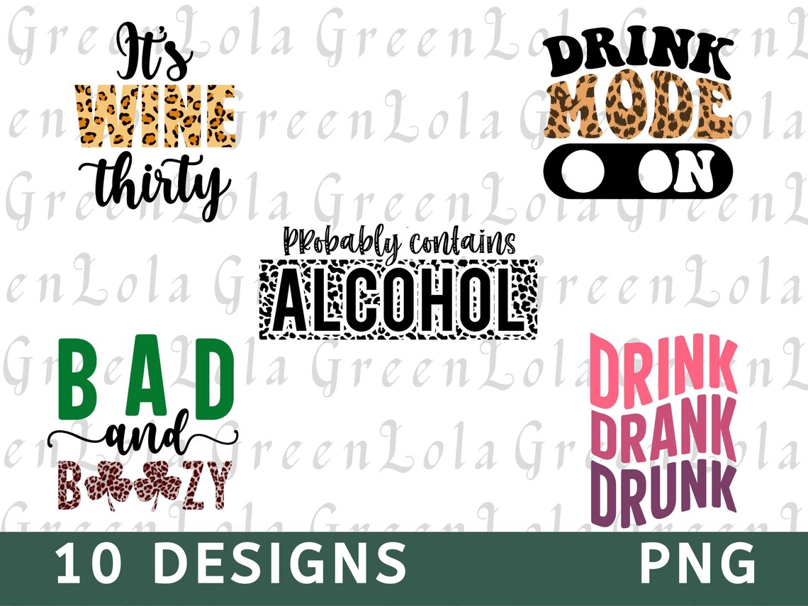 Alcohol PNG, Alcohol Sublimation Designs Bundle, Drinking Png, Wine Png ...