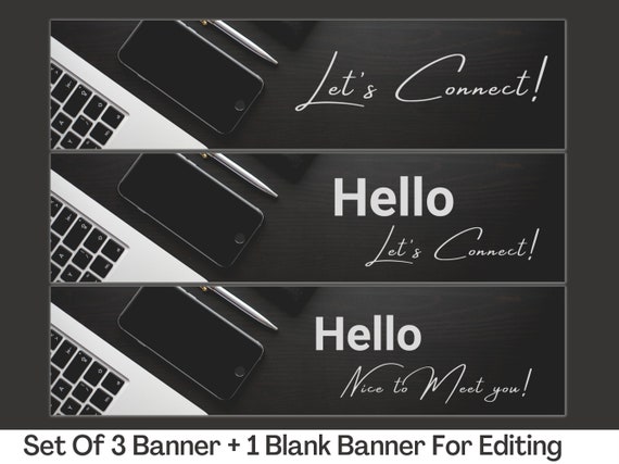 Professional Black Color Linkedin Banner Template Canva - Etsy