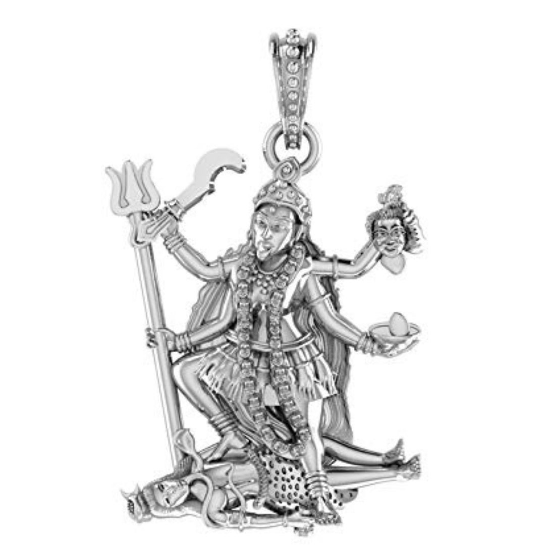 Goddess Lord Kali Kaali Maa Locket Pendant Sterling Silver - Etsy UK