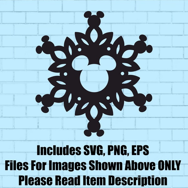 Mickey Snowflake Svg - Etsy