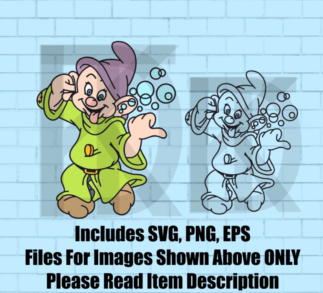 Dopey Dwarf Seven Dwarves SVG, EPS, PNG File Cricut, Digital, Printable ...