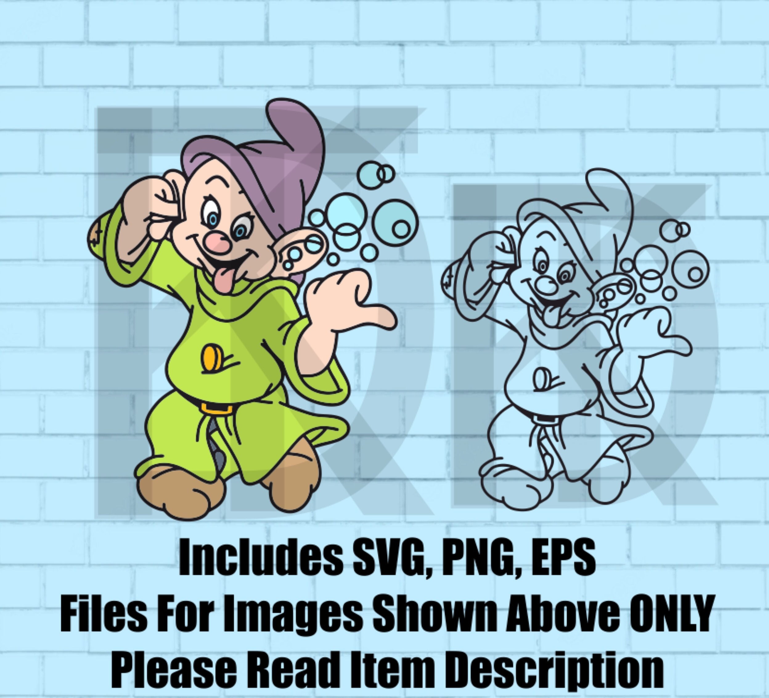 Dopey Dwarf Seven Dwarves SVG, EPS, PNG File Cricut, Digital, Printable ...