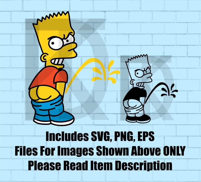 Bart Simpson Peeing Funny Cartoon SVG, EPS, PNG File Cricut, Digital, Printable - Etsy Denmark