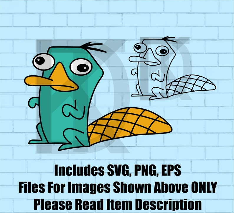 Perry el ornitorrinco dibujos animados SVG, EPS, archivo PNG Cricut ...