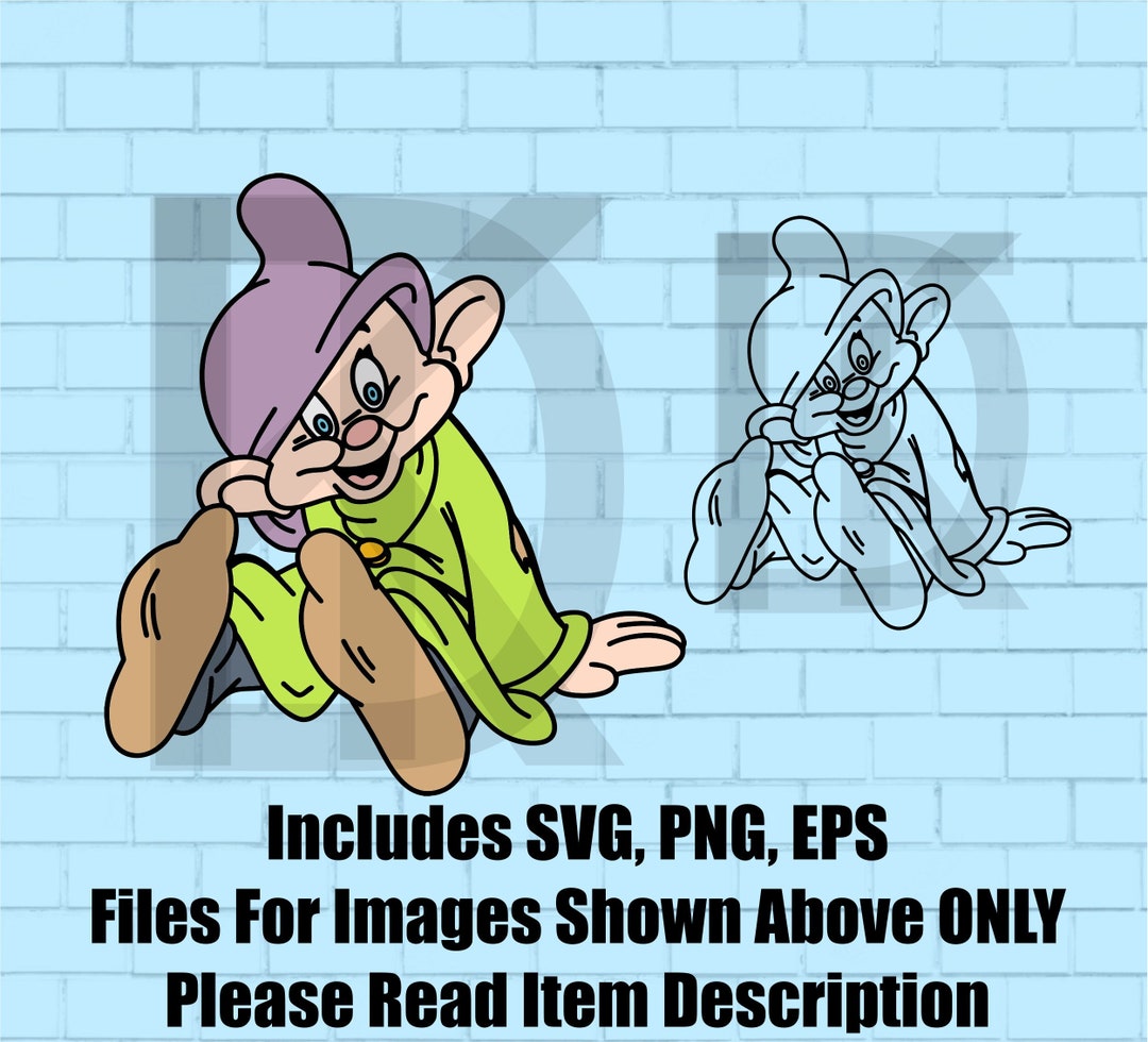 Dopey Dwarf Seven Dwarves SVG, EPS, PNG File Cricut, Digital, Printable ...