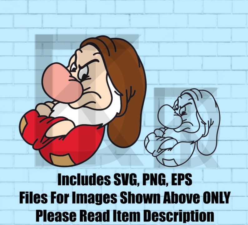 Grumpy Dwarf Seven Dwarves SVG, EPS, PNG File Cricut, Digital ...