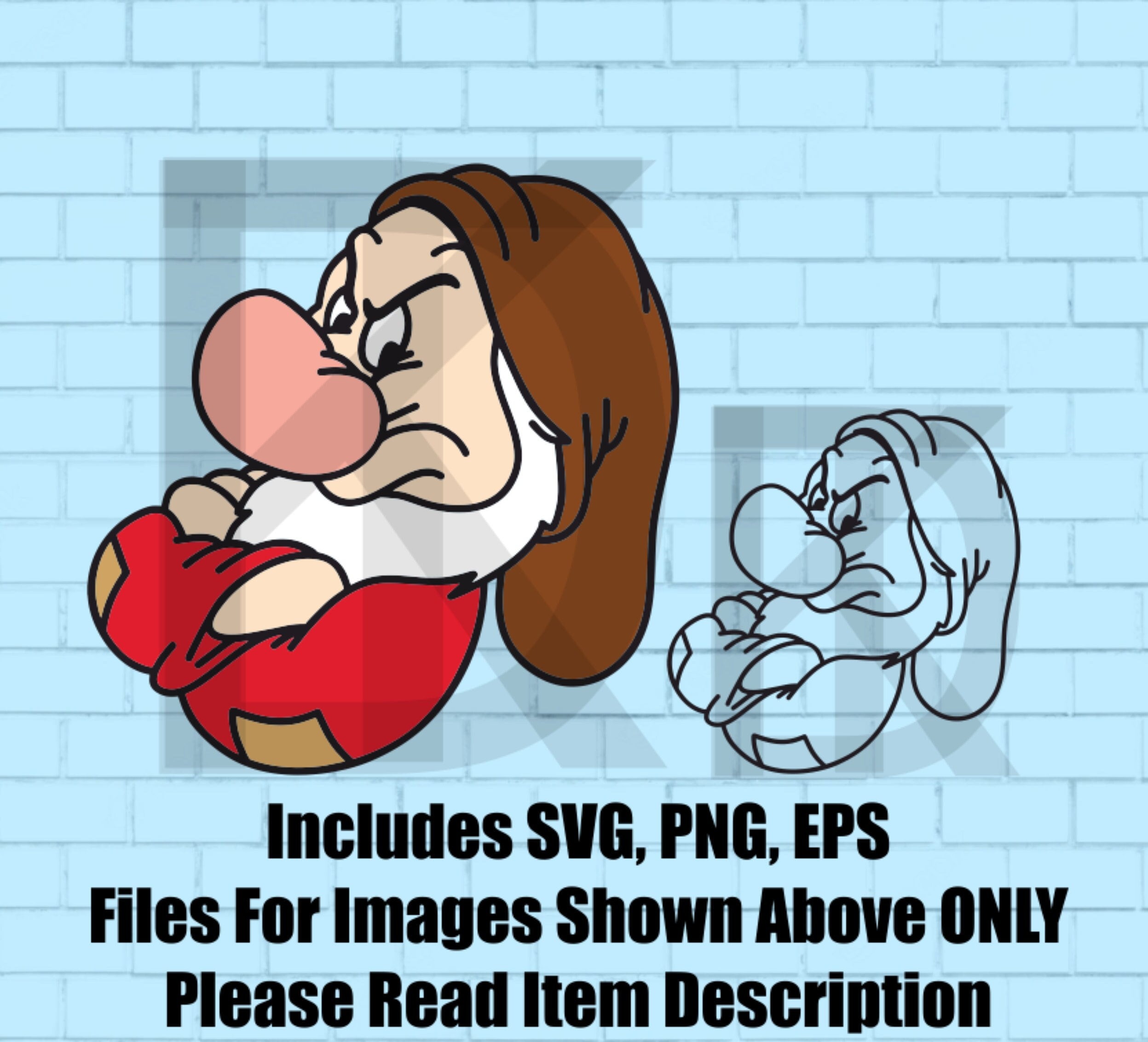 Grumpy Dwarf Seven Dwarves SVG, EPS, PNG File Cricut, Digital ...
