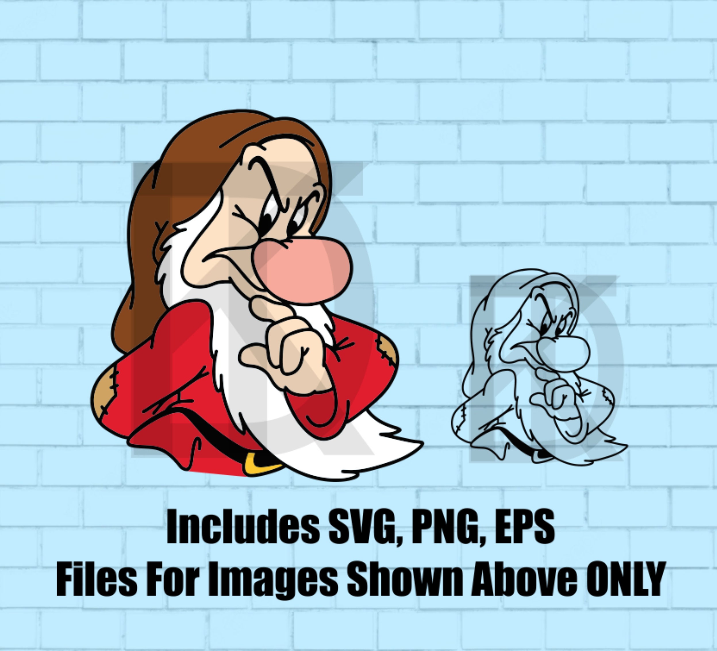 Grumpy Dwarf Seven Dwarves SVG, EPS, PNG File Cricut, Digital ...