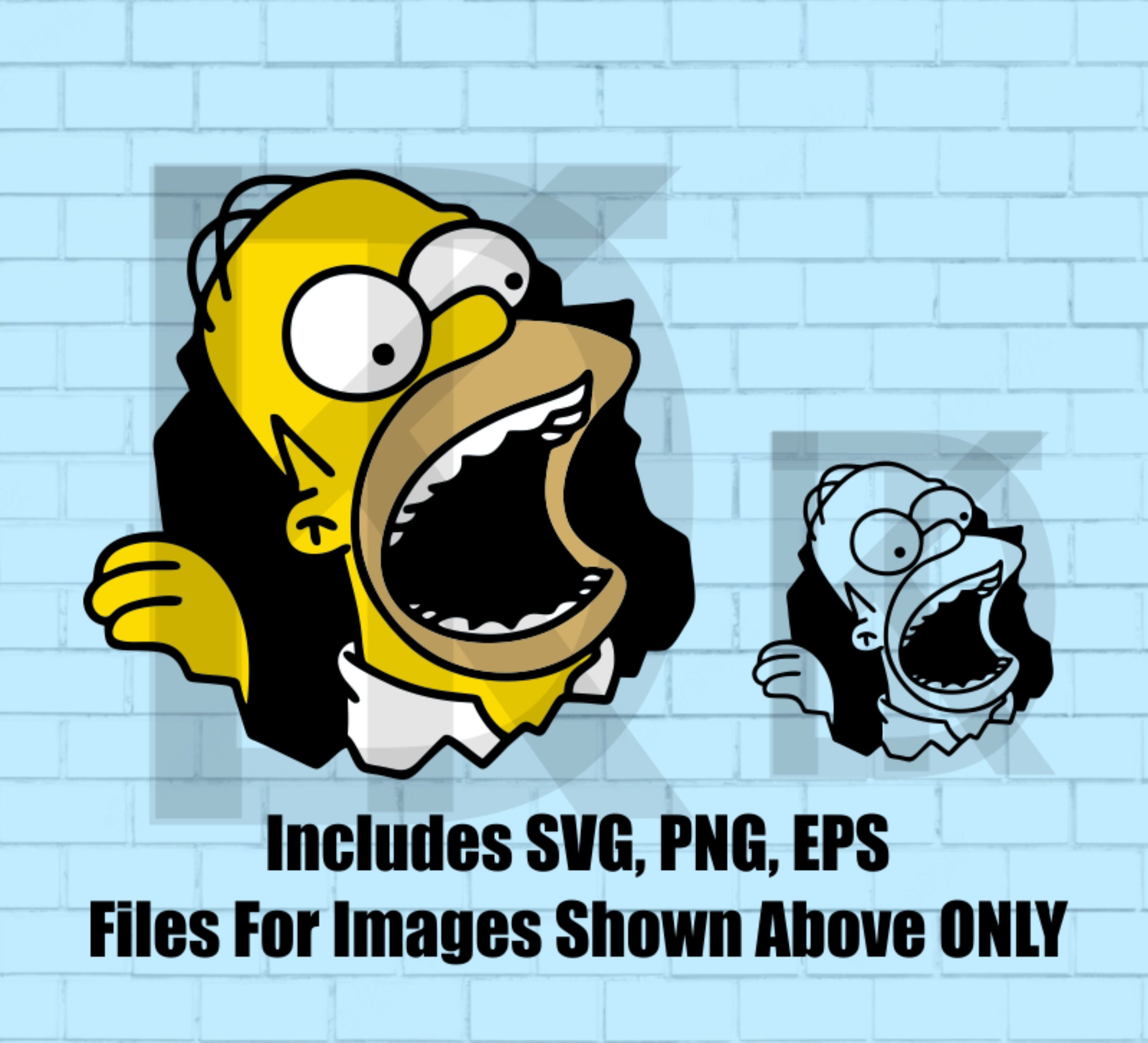 Homer Simpson Funny Cartoon SVG, EPS, PNG File Cricut, Digital ...