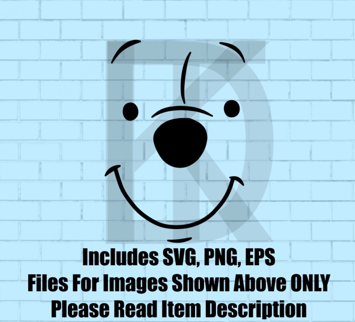 Pooh Face SVG, EPS, PNG File Cricut, Digital, Printable - Etsy