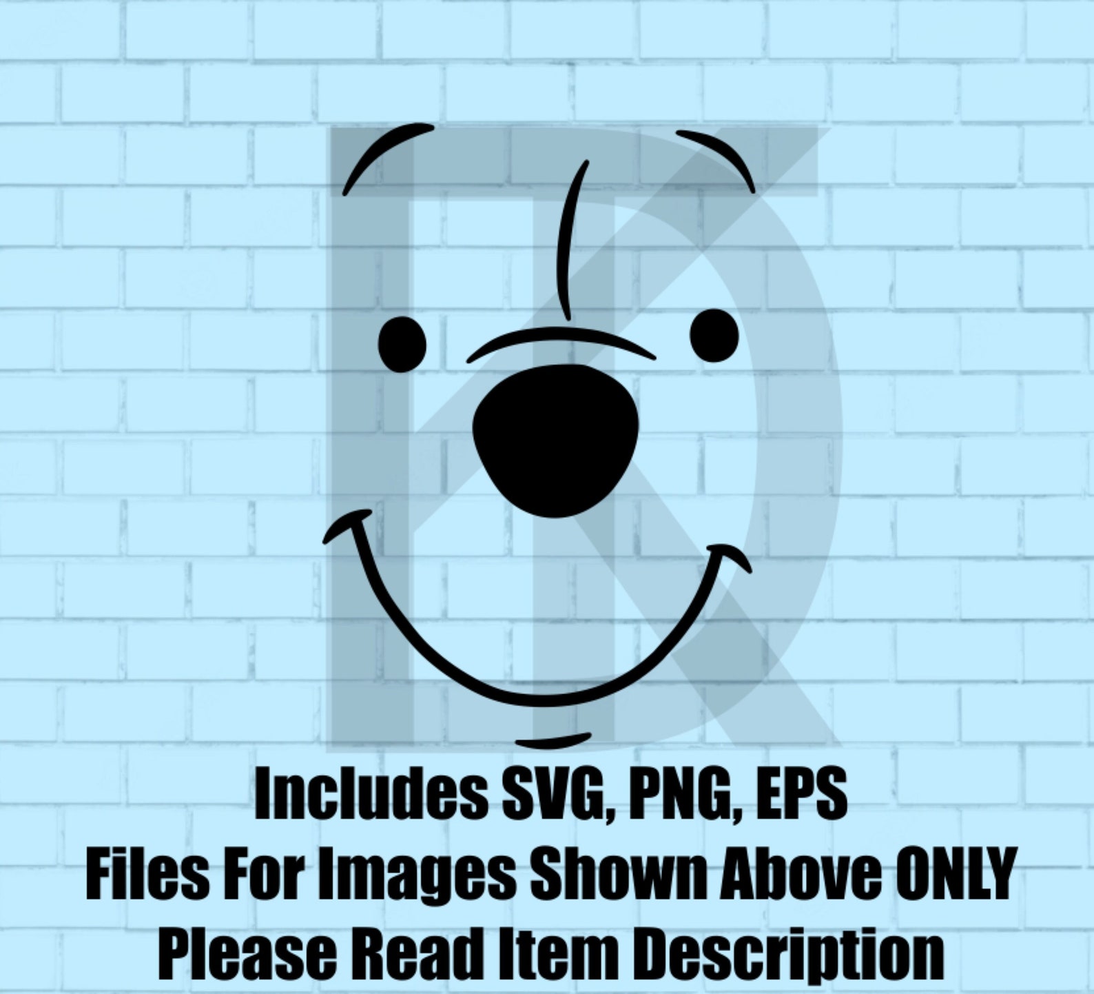 Pooh Face SVG, EPS, PNG File Cricut, Digital, Printable - Etsy