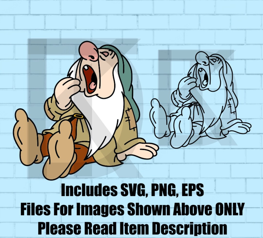 Sleepy Dwarf Seven Dwarves SVG, EPS, PNG File Cricut, Digital ...