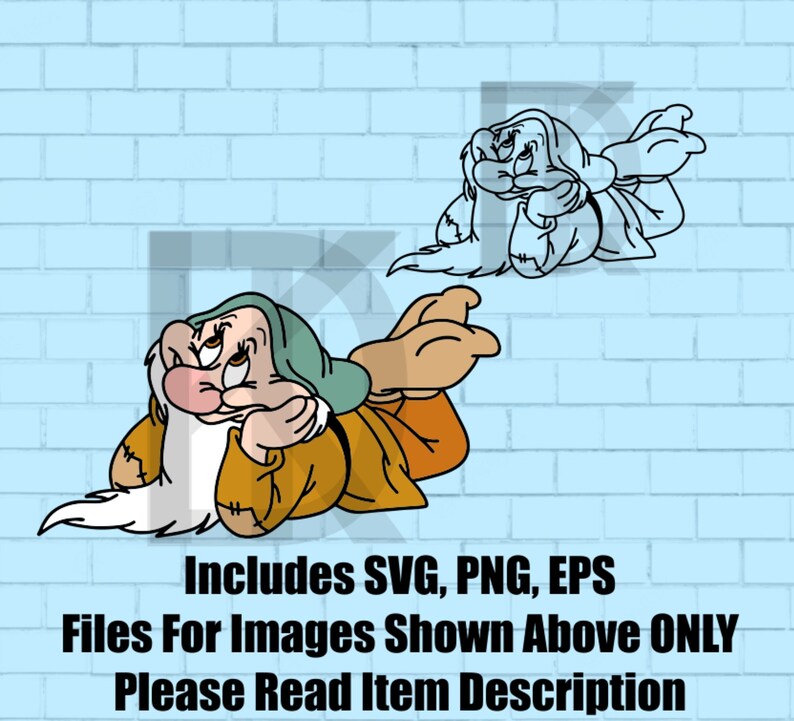 Bashful Dwarf Seven Dwarves SVG, EPS, PNG File Cricut, Digital ...