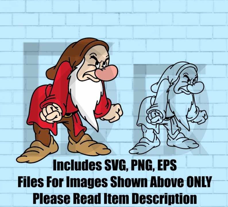 Grumpy Dwarf Seven Dwarves SVG, EPS, PNG File Cricut, Digital ...