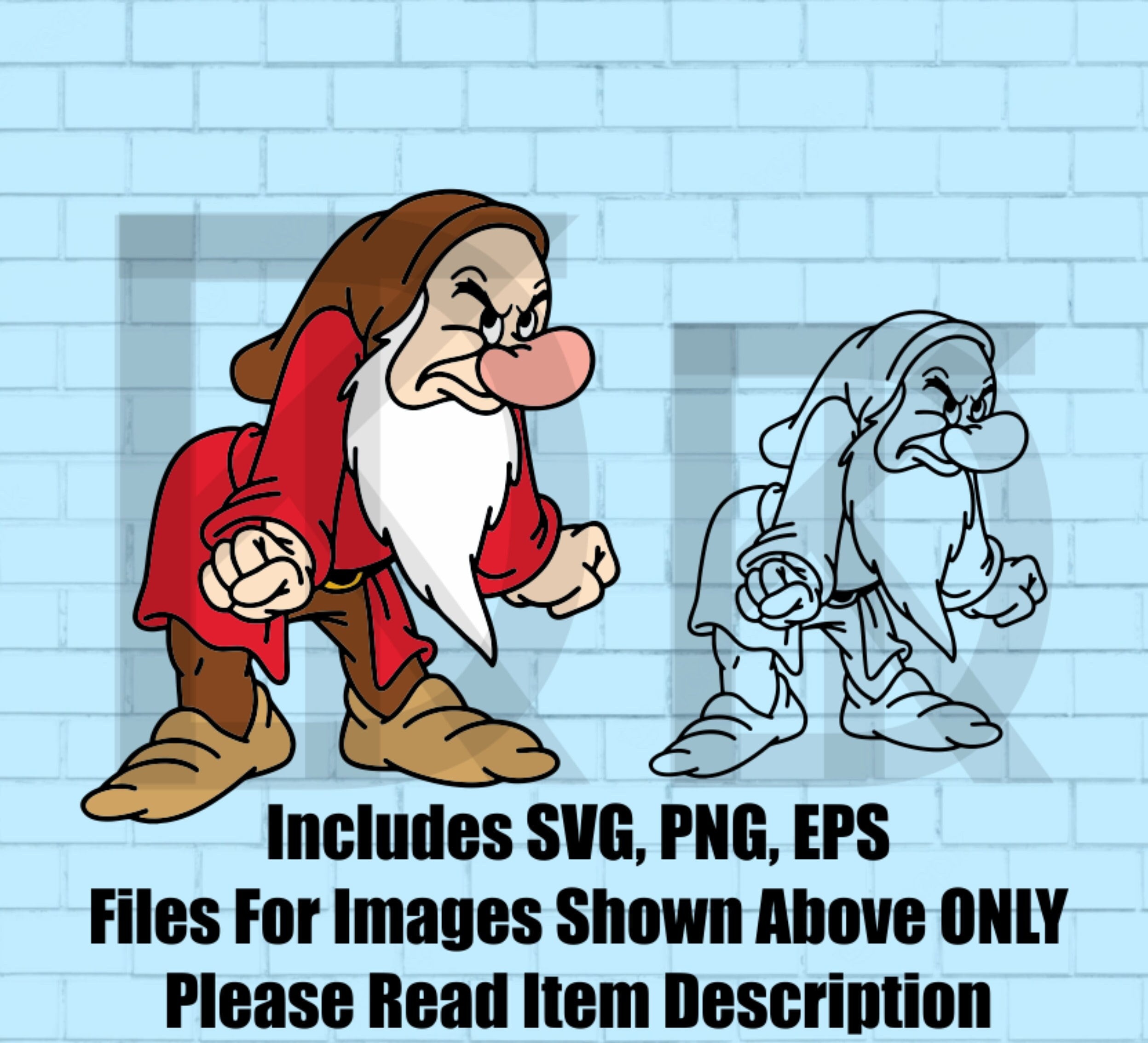 Grumpy Dwarf Seven Dwarves SVG, EPS, PNG File Cricut, Digital ...