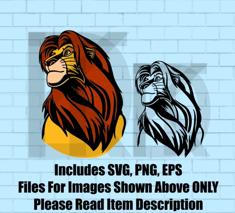Simba Lion King SVG, EPS, PNG File Cricut, Digital, Printable - Etsy