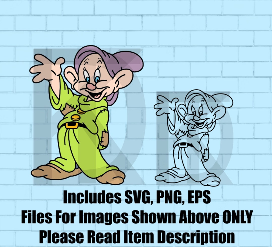 Dopey Dwarf Seven Dwarves SVG, EPS, PNG File Cricut, Digital, Printable ...