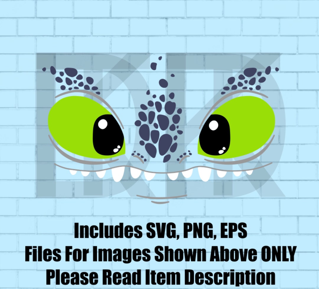Toothless Cute Cartoon Dragon Face SVG, EPS, PNG File Cricut, Digital ...