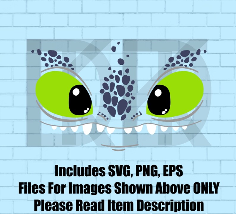Toothless Cute Cartoon Dragon Face SVG, EPS, PNG File Cricut, Digital ...