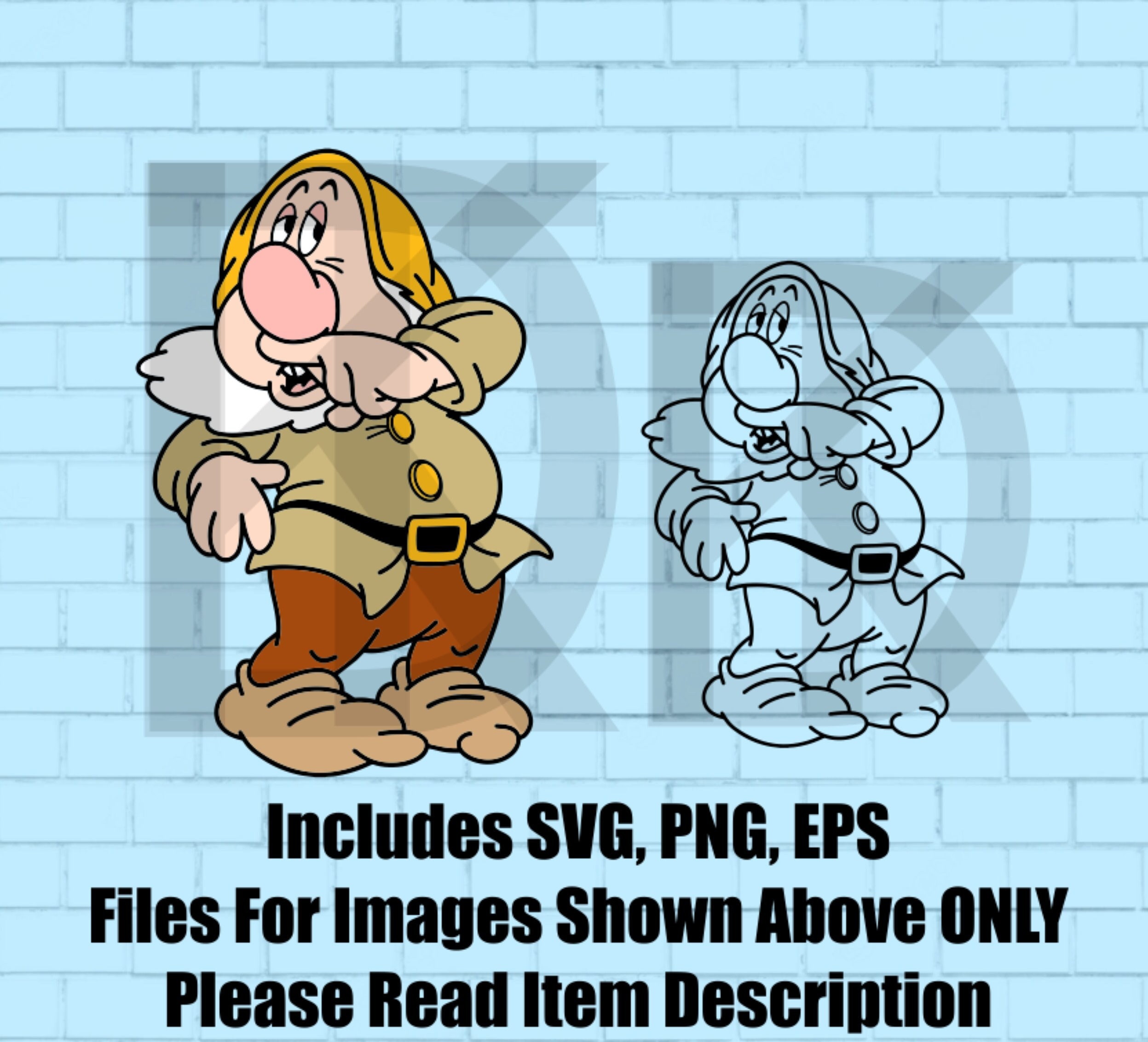 Sneezy Dwarf Seven Dwarves SVG, EPS, PNG File Cricut, Digital ...