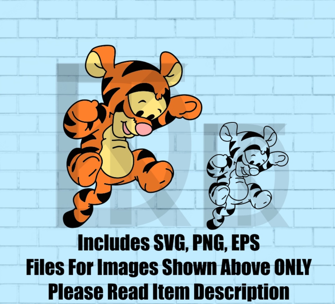 Baby Tigger Bouncing Cute Cartoon SVG, EPS, PNG File Cricut, Digital ...