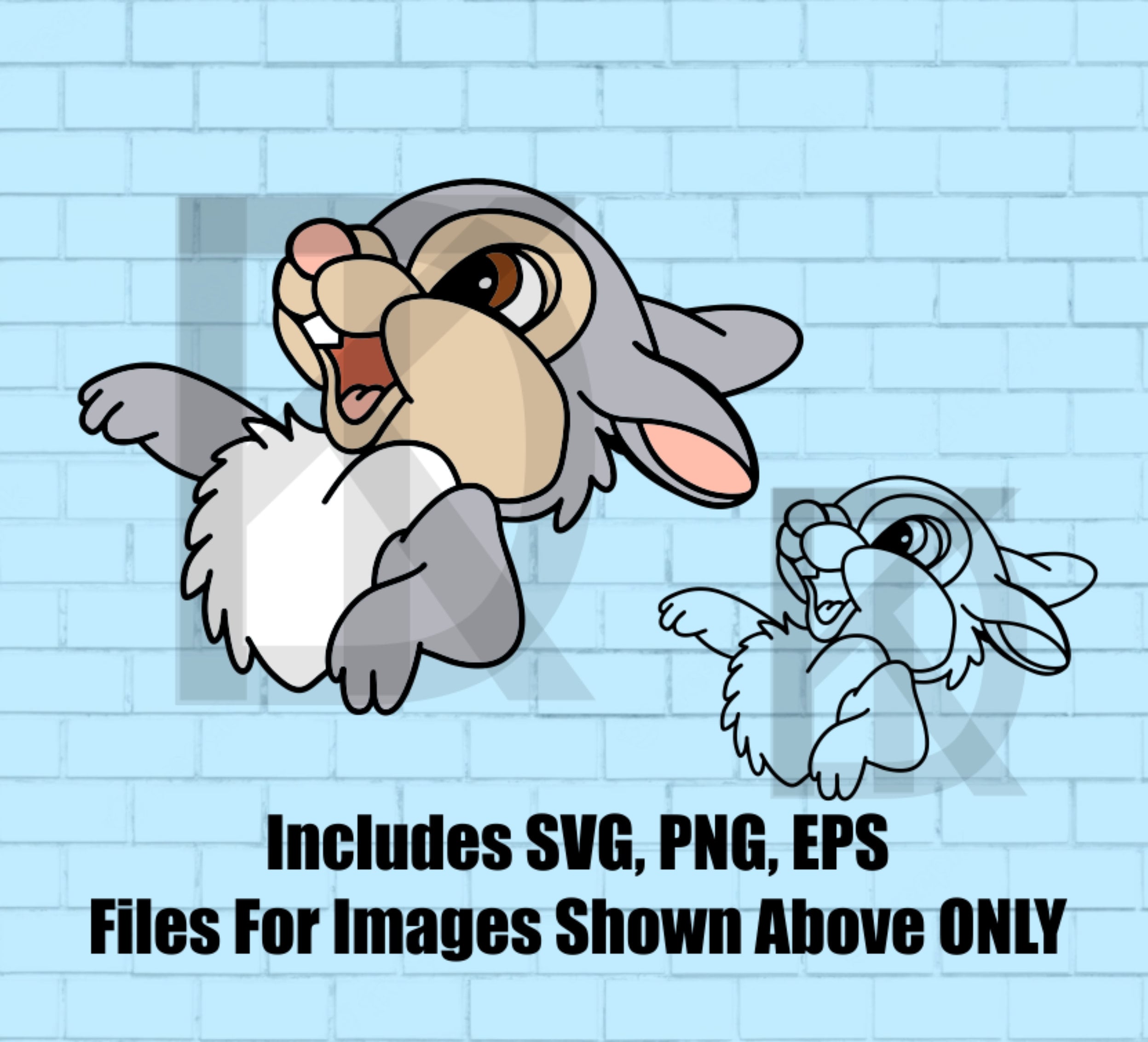 Thumper Rabbit SVG, PNG, EPS File Cricut, Digital, Printable - Etsy