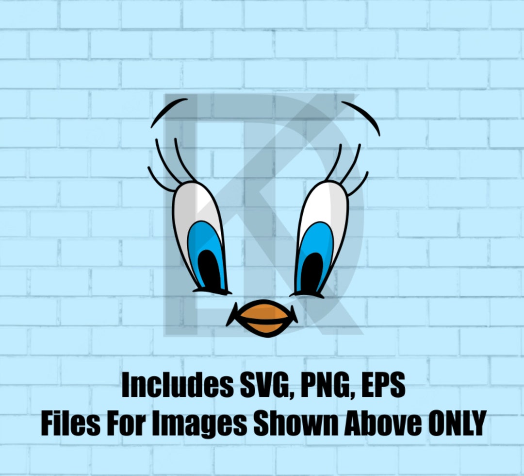 Tweety Face Funny Cartoon SVG, EPS, PNG File Cricut, Digital, Printable ...