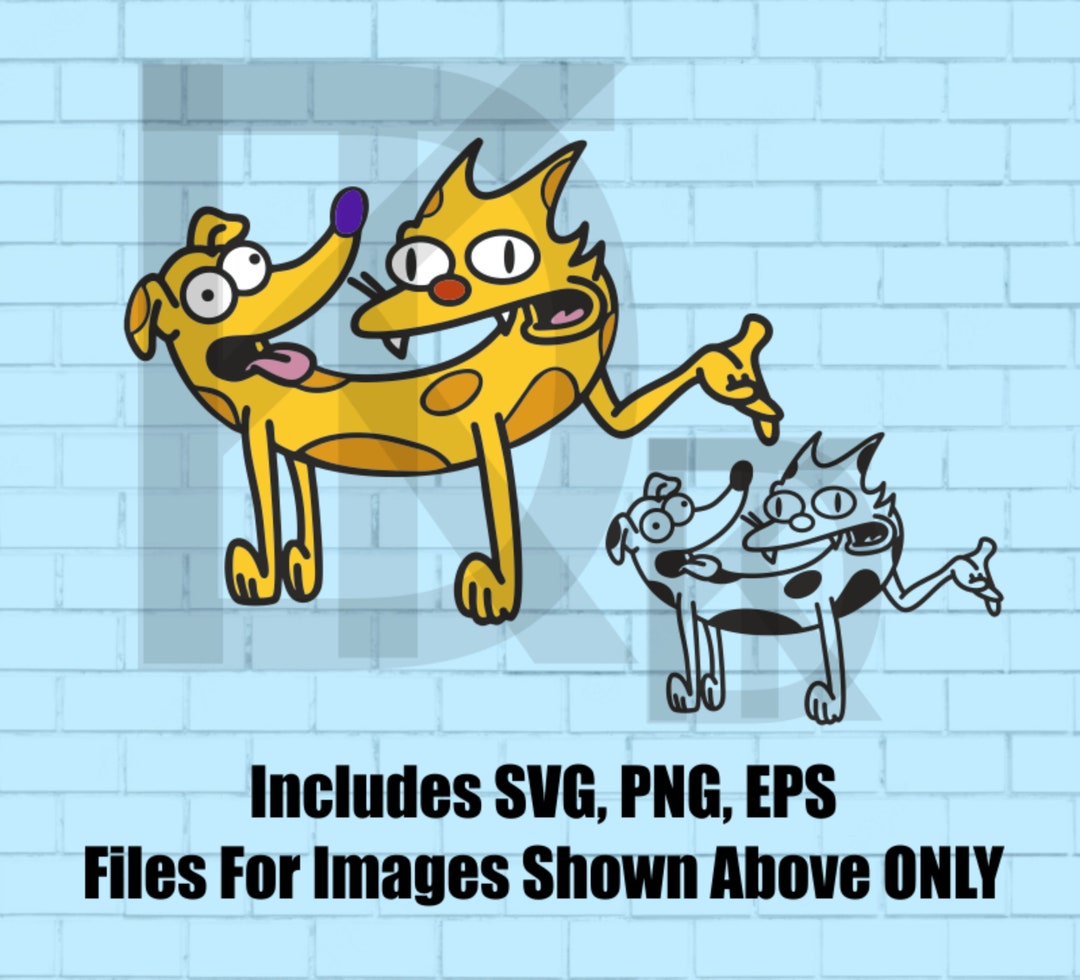 Catdog Simpson Funny Cartoon SVG, EPS, PNG File Cricut, Digital ...